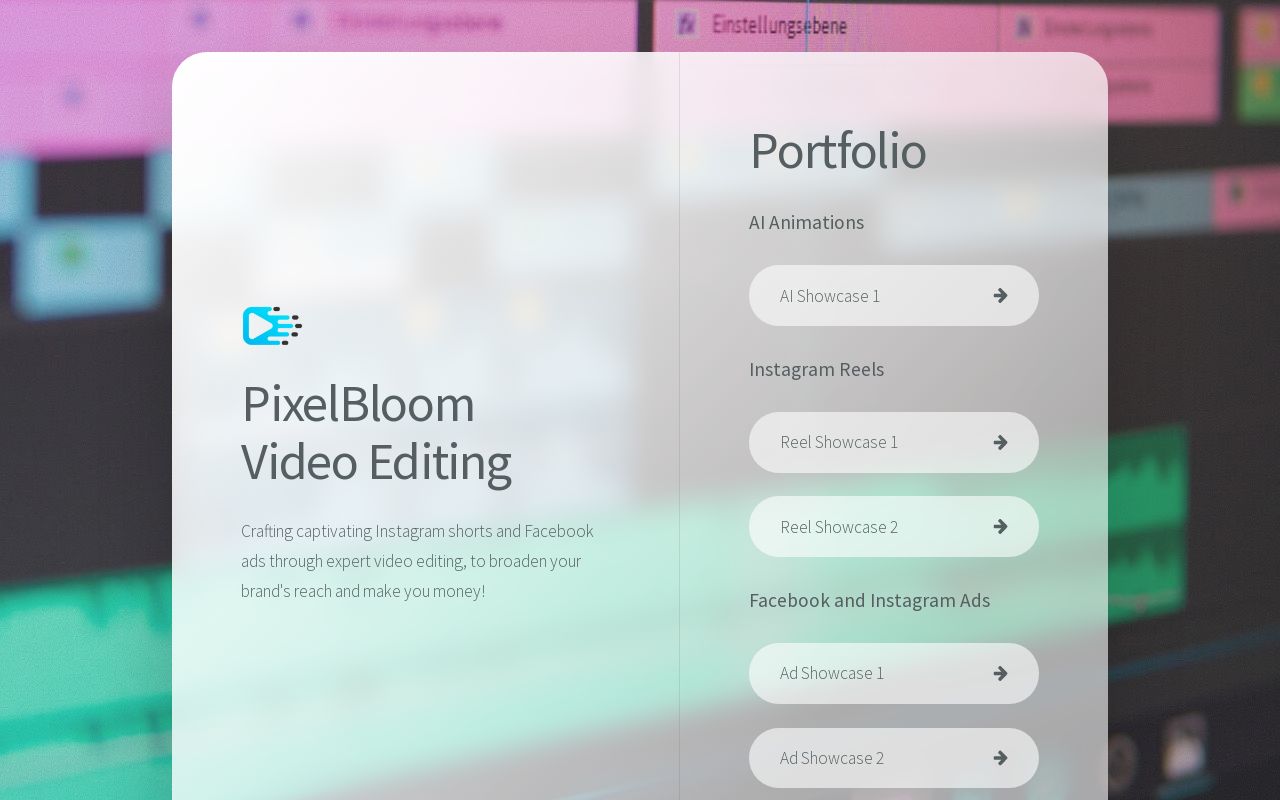 PixelBloom Video Editing